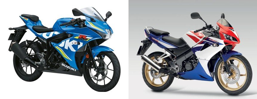 Motorrad Vergleich Suzuki GSX-R125 2020 vs. Honda CBR 125 R 2009