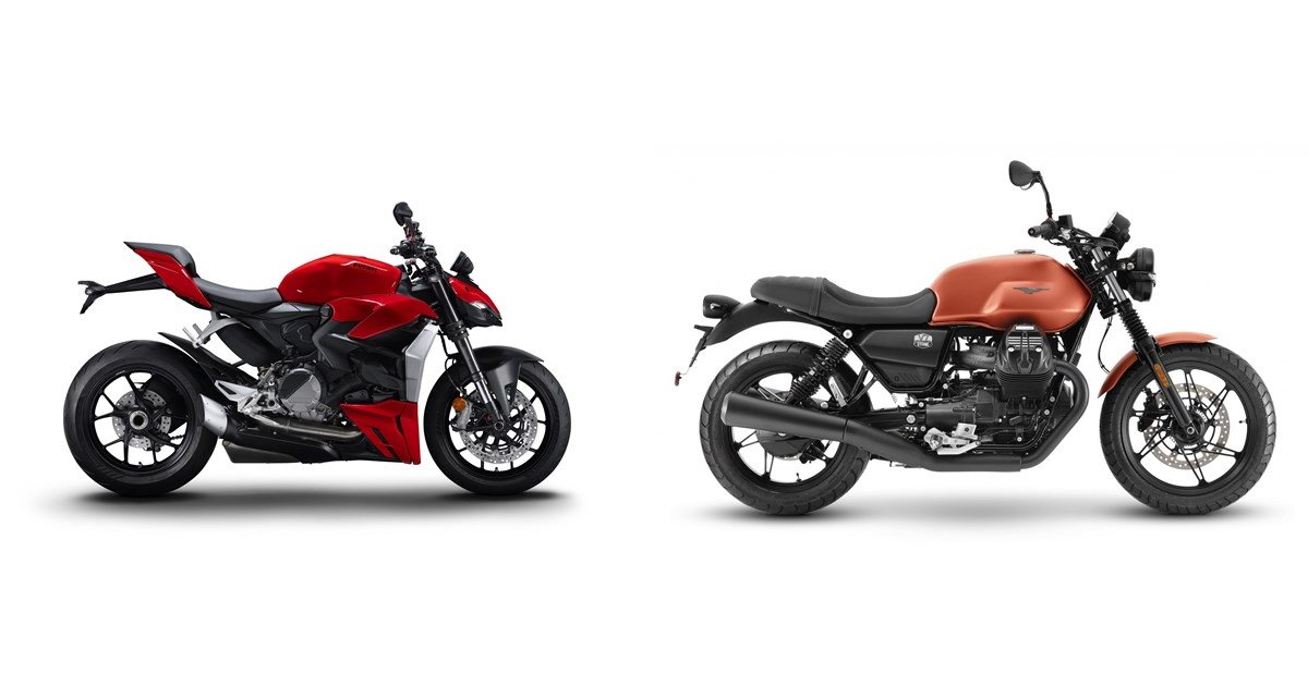 Motorrad Vergleich Ducati Streetfighter V2 2022 vs. Moto Guzzi V7 Stone ...