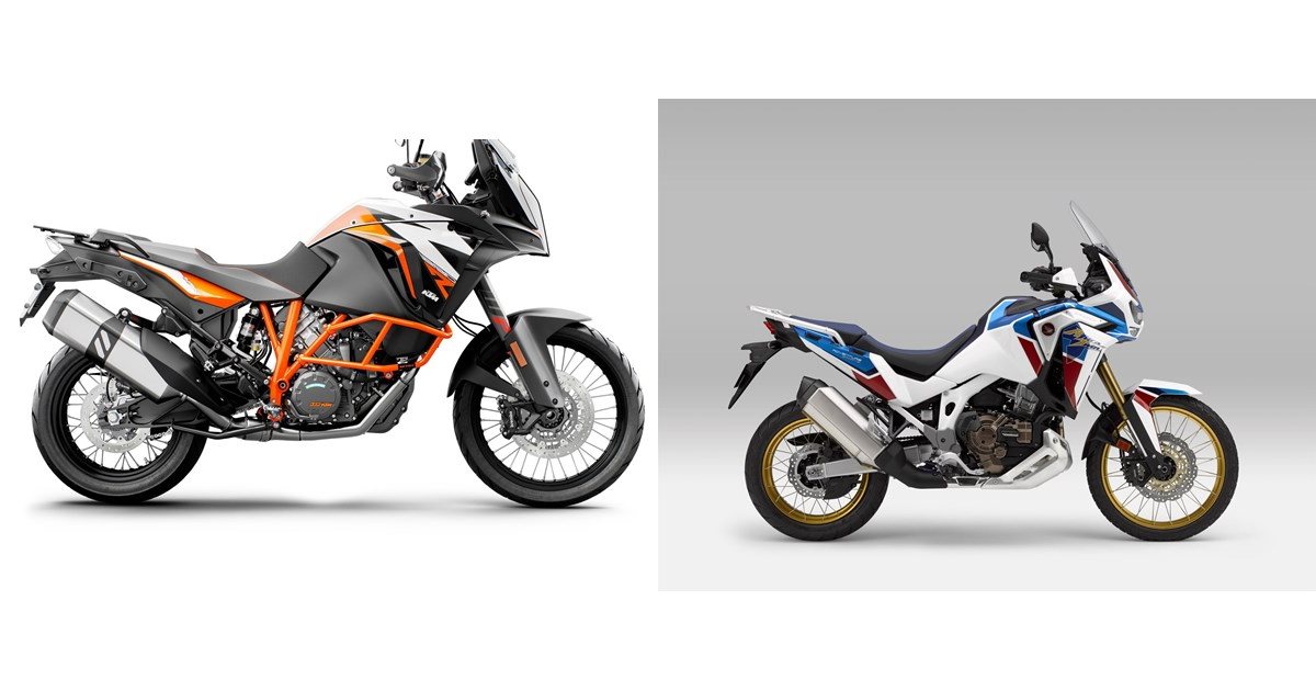 KTM 1290 Super Adventure R 2020 vs Honda CRF1100L Africa Twin Adventure ...