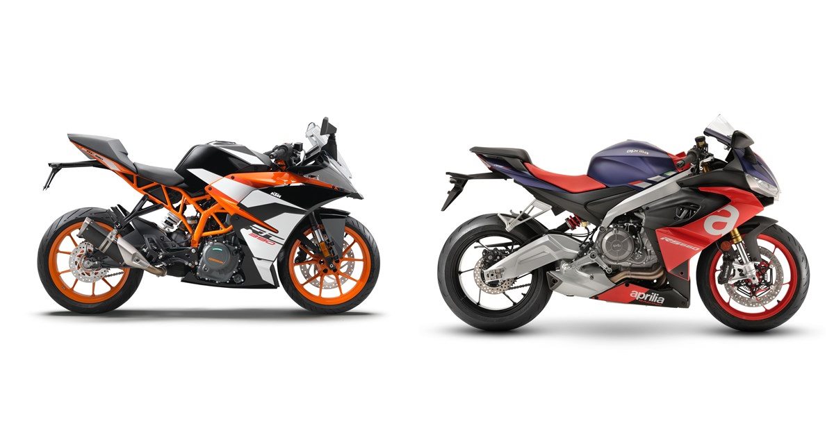 Motorrad Vergleich KTM RC 390 2019 vs. Aprilia RS 660 2021