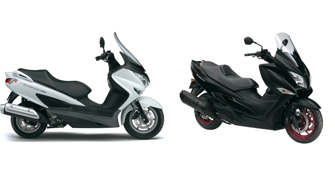 Motorrad Vergleich Suzuki Burgman 200 2014 vs. Suzuki Burgman 400 2020