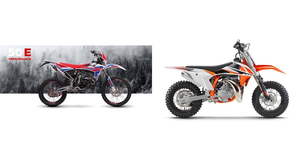 Comparaison des motos Fantic 50E Performance 2020 VS. KTM 50 SX Mini 2022