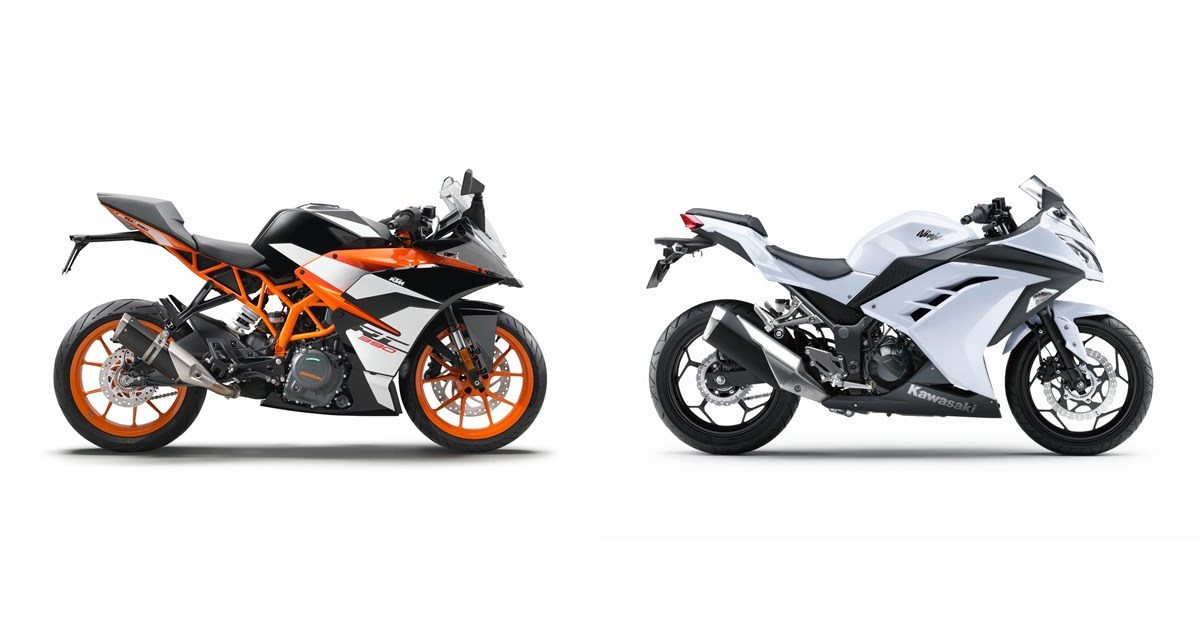 Motorrad Vergleich KTM RC 390 2020 vs. Kawasaki Ninja 300 2015