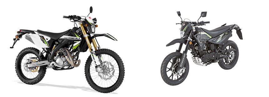 Motorrad Vergleich Rieju MRT Cross Pro 50 2012 vs. Kreidler DICE SM 125 ...