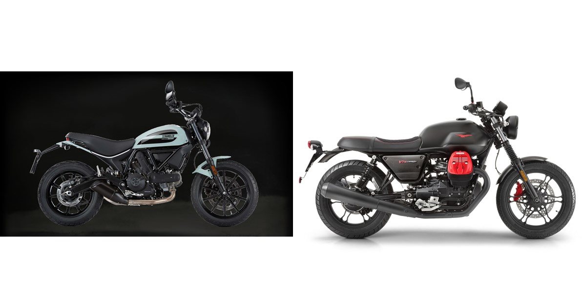 Motorrad Vergleich Ducati Scrambler Sixty2 2016 vs. Moto Guzzi V7 III ...