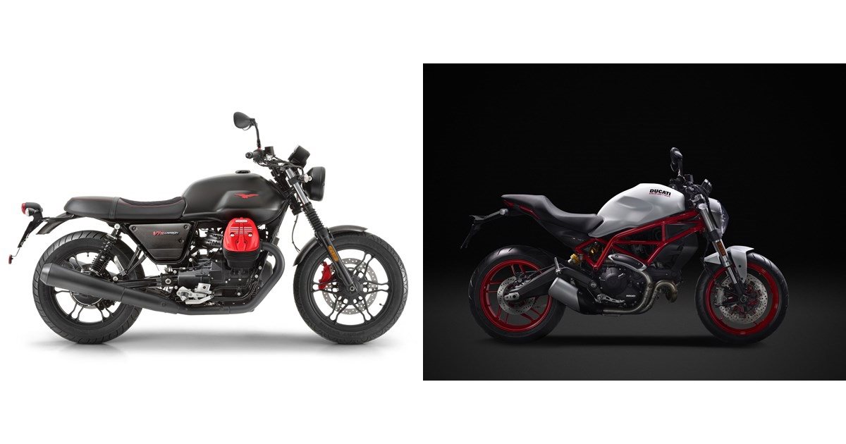 Moto Guzzi V7 III Carbon 2019 vs Ducati Monster 797 2020