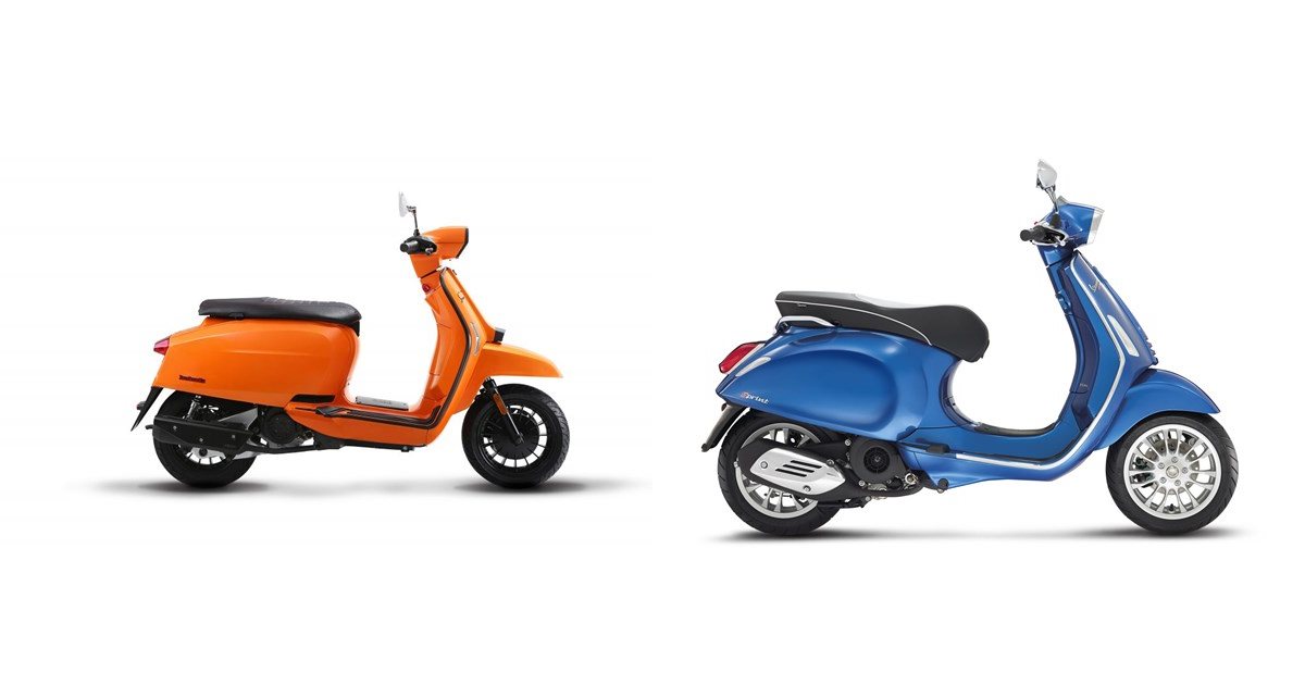 Motorrad Vergleich Lambretta V125 Special 2018 vs. Vespa Sprint 125 i.e. 3V 2014