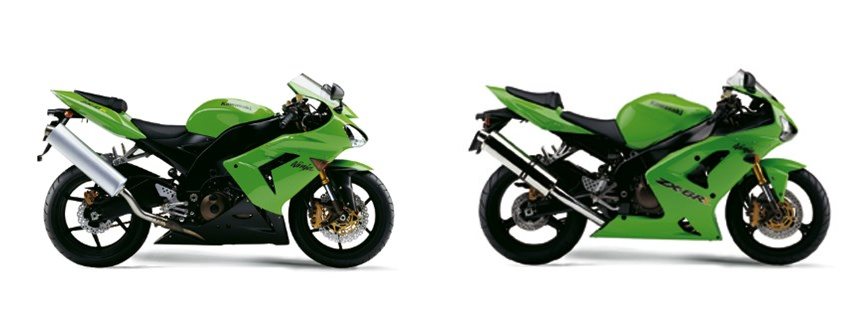 Motorrad Vergleich Kawasaki Ninja ZX-10R 2005 vs. Kawasaki Ninja ZX-6R 2005