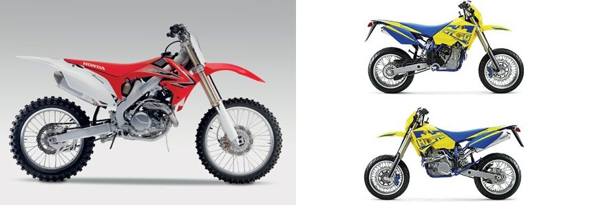 Motorrad Vergleich Honda CRF450R 2009 vs. Husaberg FS 650 E 2005