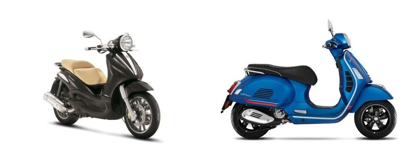 Motorrad Vergleich Piaggio Beverly 500 Cruiser 2009 vs. Vespa GTS 300 hpe Super Sport 2021