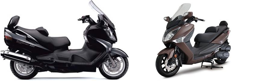 Motorrad Vergleich Suzuki Burgman 650 Executive 2009 vs. Sym MaxSym ...