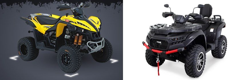 Motorrad Vergleich TGB Target 525 4x2 2011 vs. TGB Blade 1000 LT FL 4x4 ...
