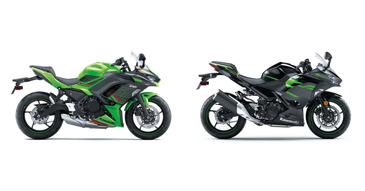 Motorrad Vergleich Kawasaki Ninja 650 2023 vs. Kawasaki Ninja 400 2020