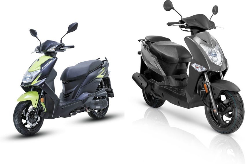 Motorrad Vergleich Sym Mask 50 2022 vs. Kymco Agility 50 2012