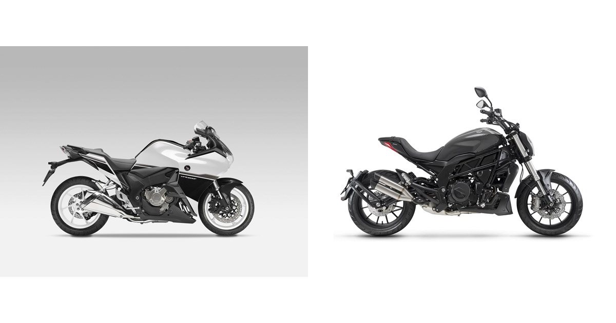Honda VFR 1200 F 2015 vs Benelli 502 C 2019
