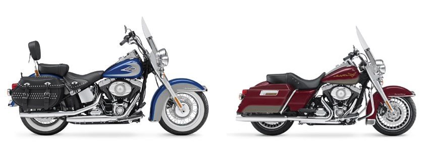 Motorrad Vergleich Harley-Davidson Softail Heritage Classic FLSTC 2009 vs. Harley-Davidson Road ...