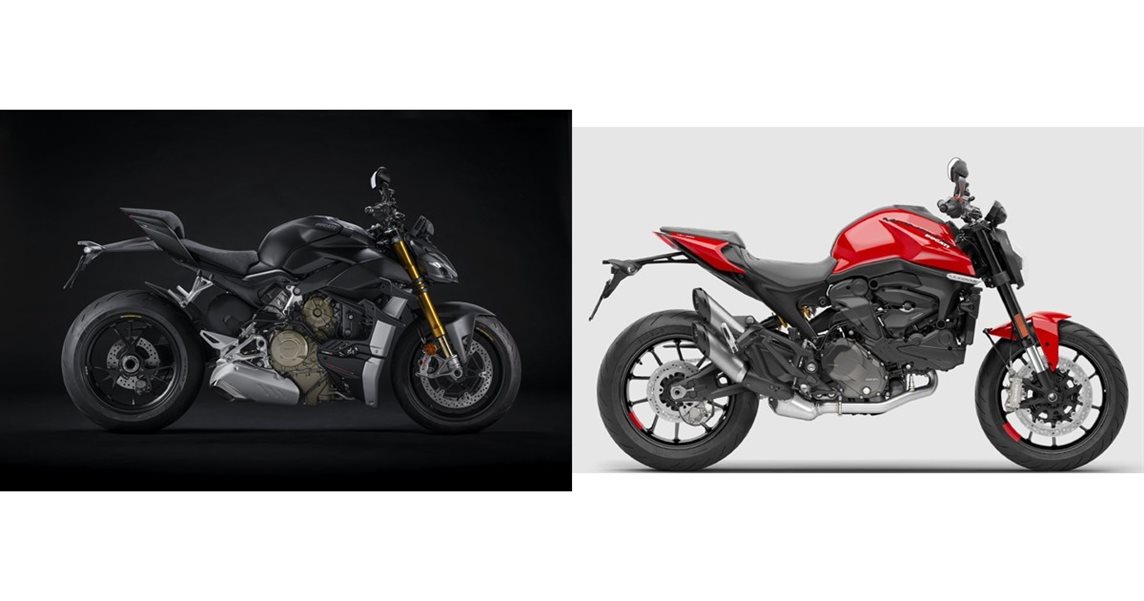 Motorrad Vergleich Ducati Streetfighter V4 S 2021 vs. Ducati Monster 2022