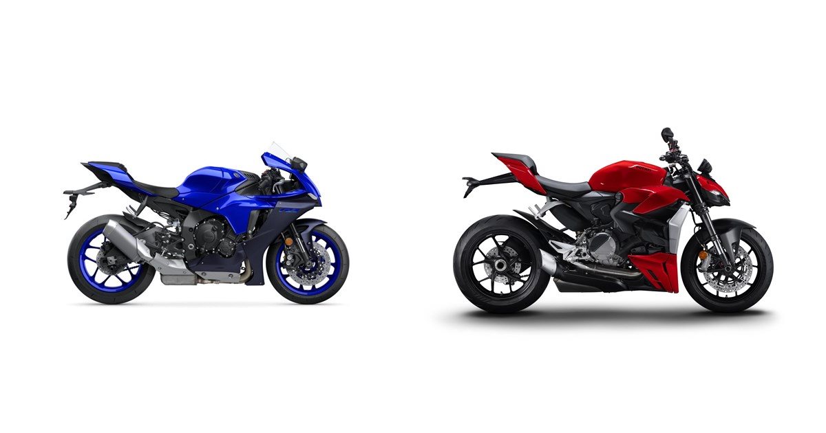 Motorrad Vergleich Yamaha R1 2022 vs. Ducati Streetfighter V2 2022