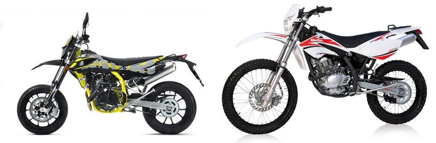Motorrad Vergleich SWM SM 125 R 2020 vs. Beta RE 125 4T 2009