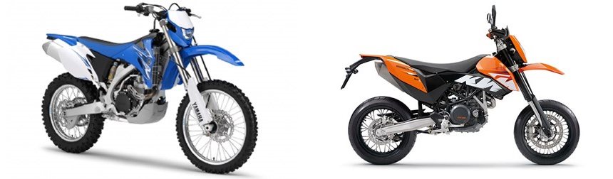 Motorrad Vergleich Yamaha WR450F 2009 vs. KTM 690 SMC 2009