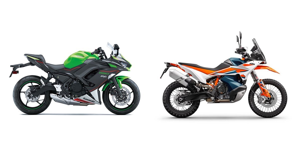 Motorrad Vergleich Kawasaki Ninja 650 2021 vs. KTM 890 Adventure R 2023