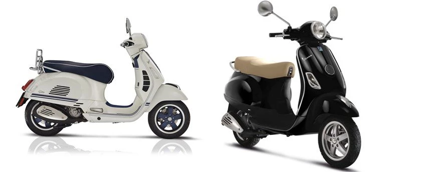 Motorrad Vergleich Vespa GTS 300 Yacht Club 2018 vs. Vespa LX 125 i.e 2009