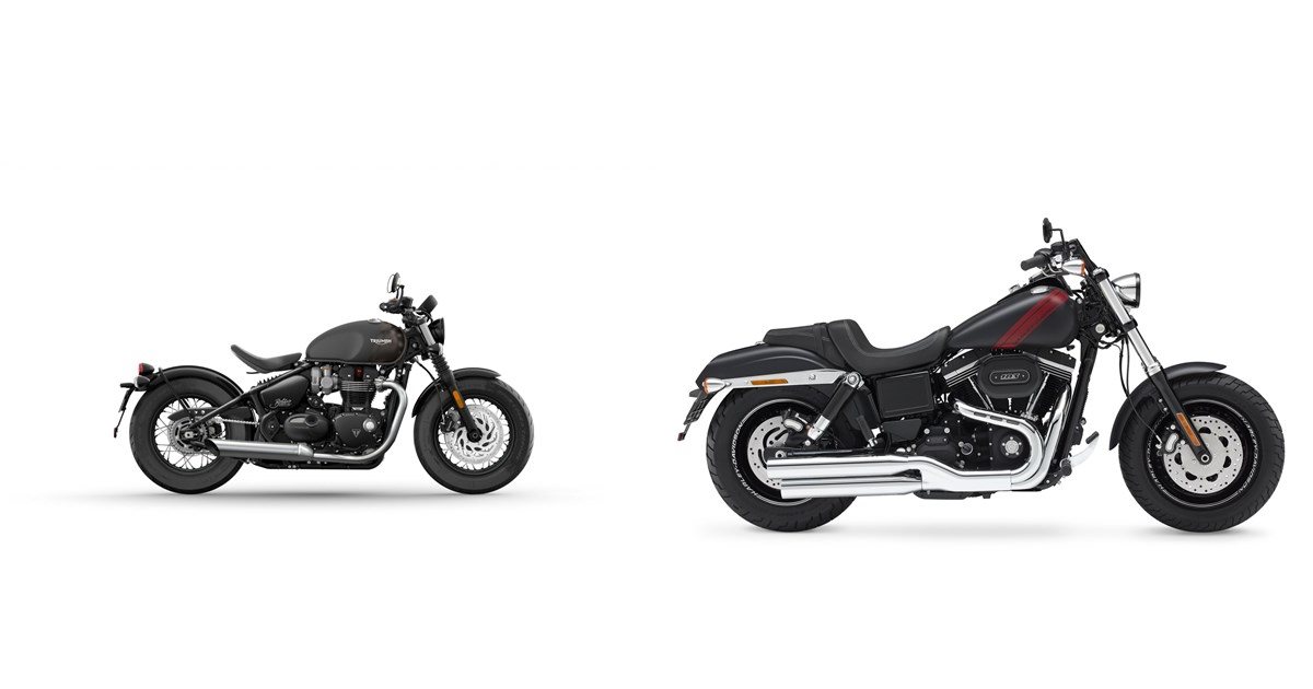 Motorrad Vergleich Triumph Bonneville Bobber 2021 vs. Harley-Davidson ...