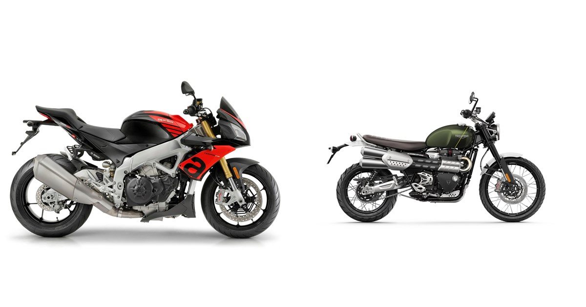 Motorrad Vergleich Aprilia Tuono V4 1100 RR 2020 vs. Triumph Scrambler ...