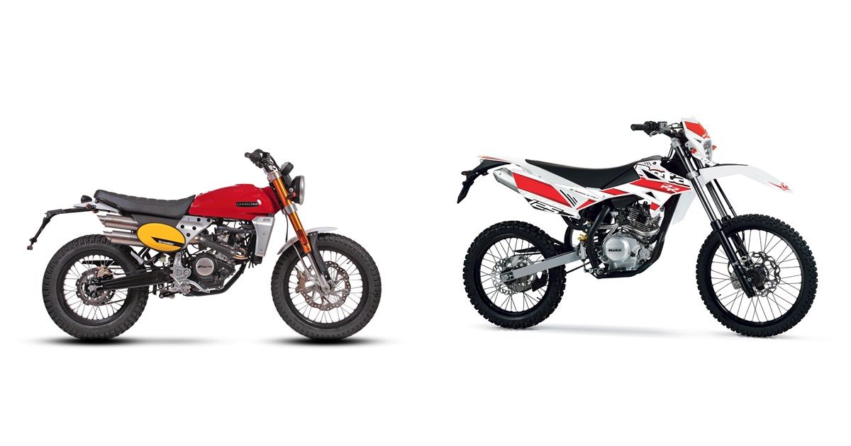 Motorrad Vergleich Fantic Caballero Scrambler 125 2019 vs. Beta RR ...