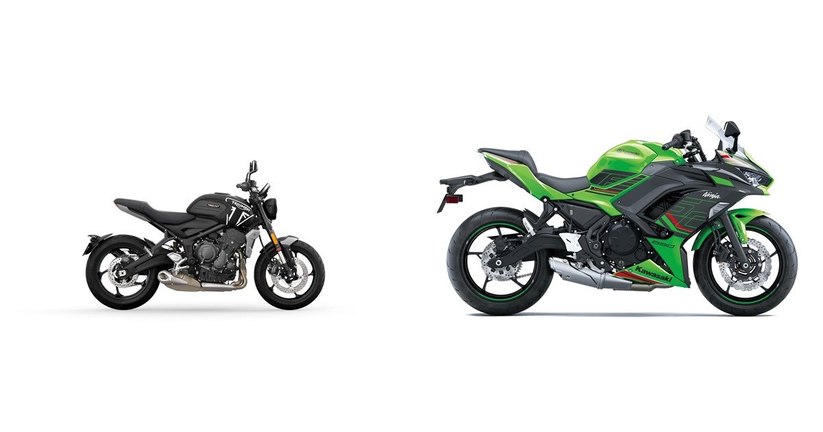Confronto tra moto Triumph Trident 660 2022 VS. Kawasaki Ninja 650 2023