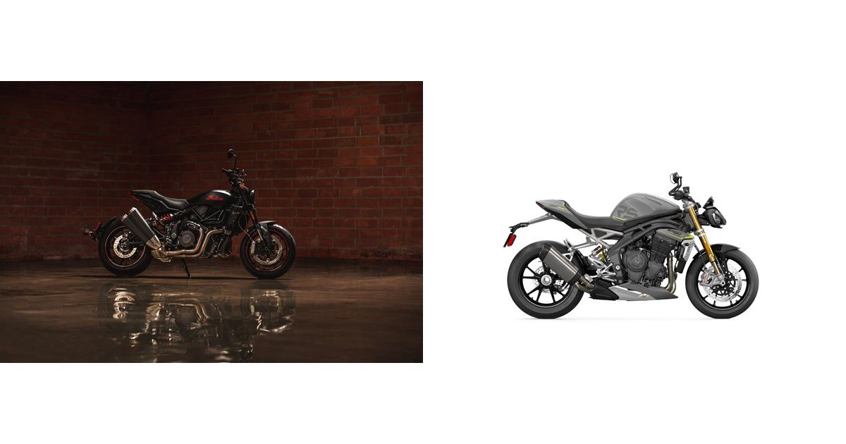 Motorrad Vergleich Indian FTR 2021 vs. Triumph Speed Triple 1200 RS 2022