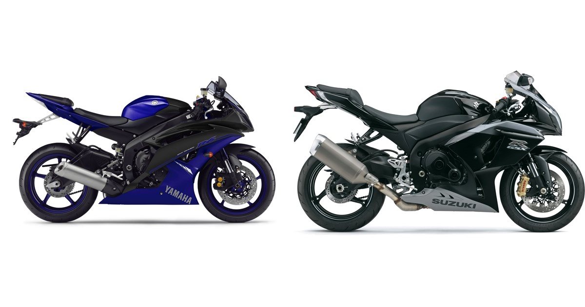 Motorrad Vergleich Yamaha YZF-R6 2014 vs. Suzuki GSX-R 1000 2014