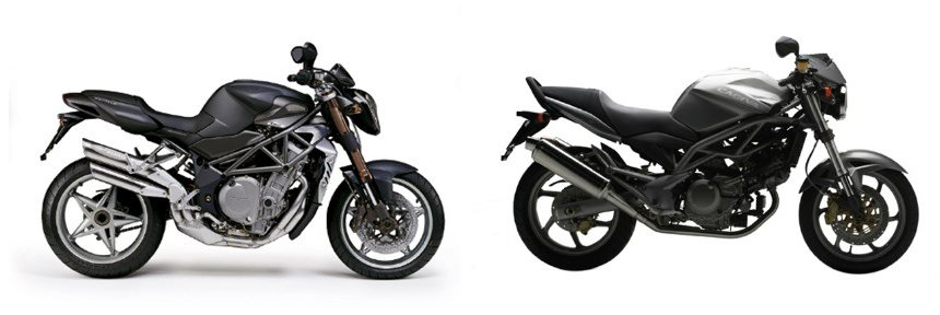 Motorrad Vergleich MV Agusta Brutale 750 S 2005 vs. Cagiva Raptor 650 2006