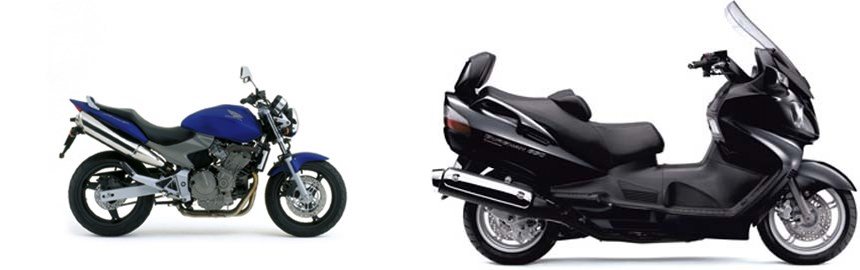 Honda CB 600 F Hornet 2005 vs Suzuki Burgman 650 Executive 2009