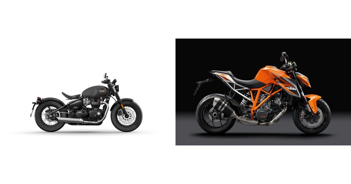 Triumph Bonneville Bobber 2021 vs KTM 1290 Super Duke R 2013