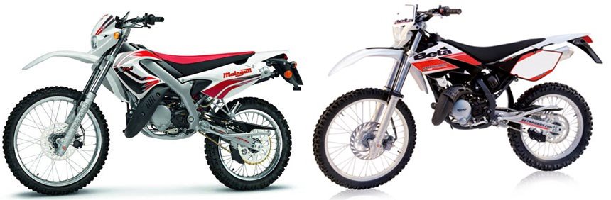 Motorrad Vergleich Malaguti XTM 50 Enduro 2010 vs. Beta RR Enduro 50 2009