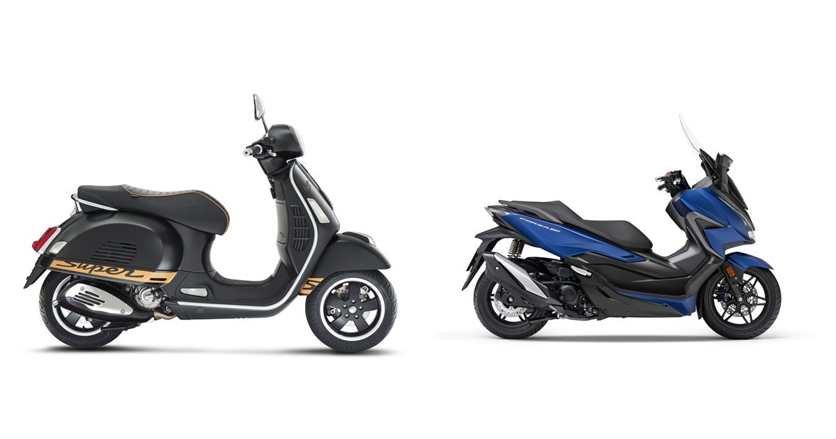 Vespa GTS 300 i.e. Super Sport 2014 vs Honda Forza 350 2022