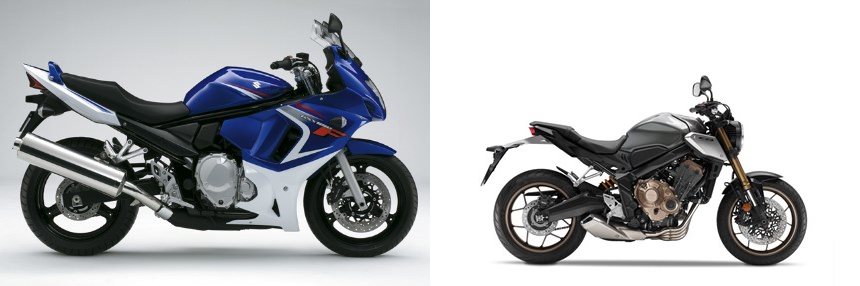 Motorrad Vergleich Suzuki GSX 650 F 2008 vs. Honda CB650R 2021
