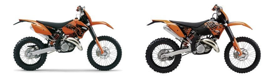 Motorrad Vergleich KTM 125 EXC 2007 vs. KTM 125 EXC 2008