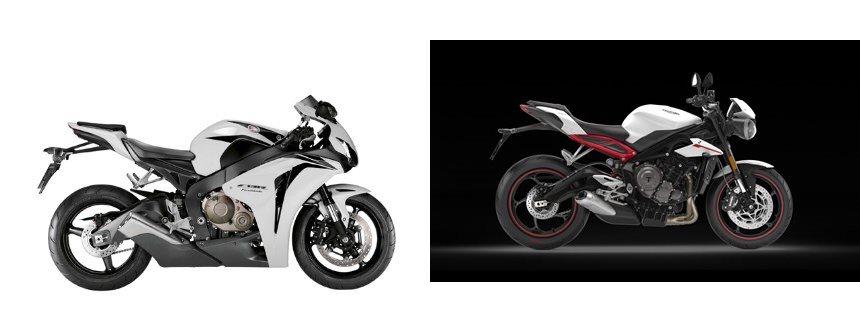 Motorrad Vergleich Honda CBR1000RR Fireblade 2008 vs. Triumph Street ...