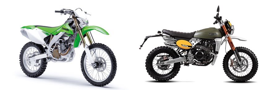 Motorrad Vergleich Kawasaki KLX 450 R 2009 vs. Fantic Caballero Rally ...