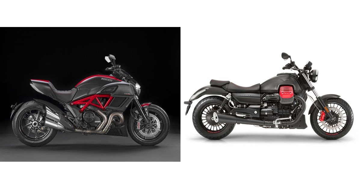 Motorrad Vergleich Ducati Diavel Carbon 2014 vs. Moto Guzzi California ...