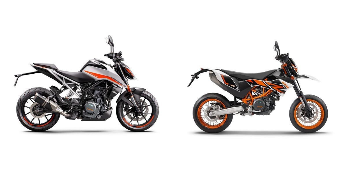 Motorrad Vergleich KTM 390 Duke 2022 vs. KTM 690 SMC R 2016