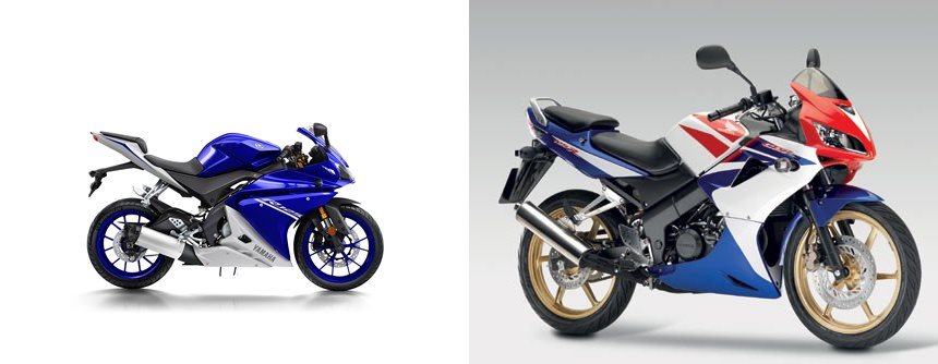 Motorrad Vergleich Yamaha R125 2017 vs. Honda CBR 125 R 2009
