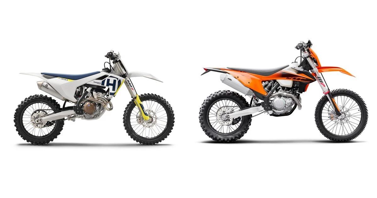 Motorrad Vergleich Husqvarna FC 350 2018 vs. KTM 450 EXC-F 2020