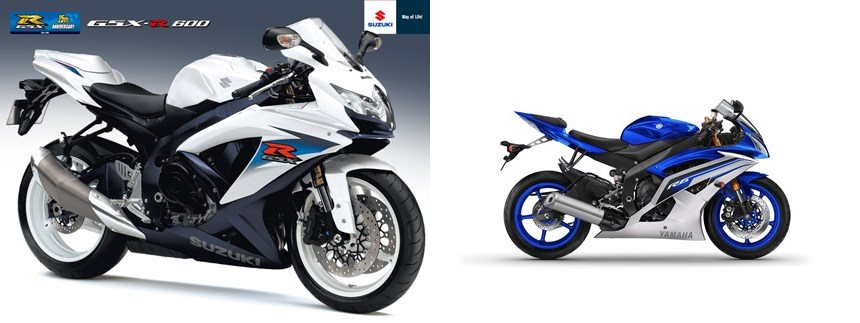 Suzuki GSX-R 600 2010 vs Yamaha YZF-R6 2017