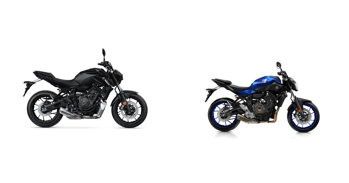 Motorrad Vergleich Yamaha MT-07 Pure 2023 vs. Yamaha MT-07 2017
