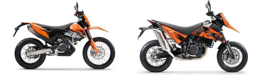 Motorrad Vergleich KTM 690 Enduro 2009 vs. KTM 690 Supermoto 2009