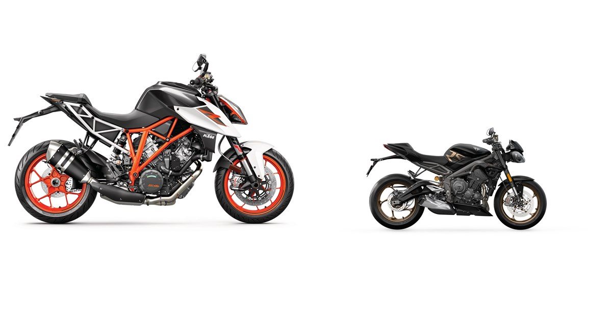 Motorrad Vergleich KTM 1290 Super Duke R 2017 vs. Triumph Street Triple ...