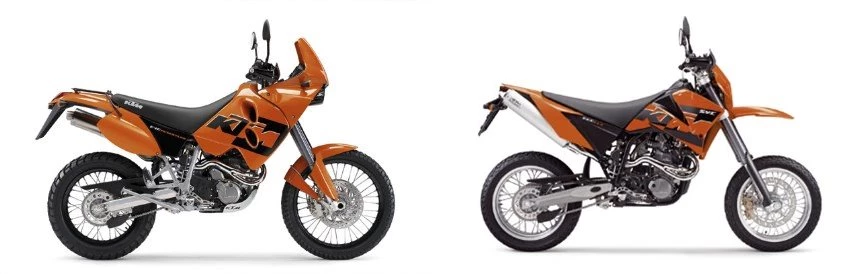 Motorrad Vergleich KTM 640 LC4 Adventure 2005 vs. KTM 660 SMC 2005